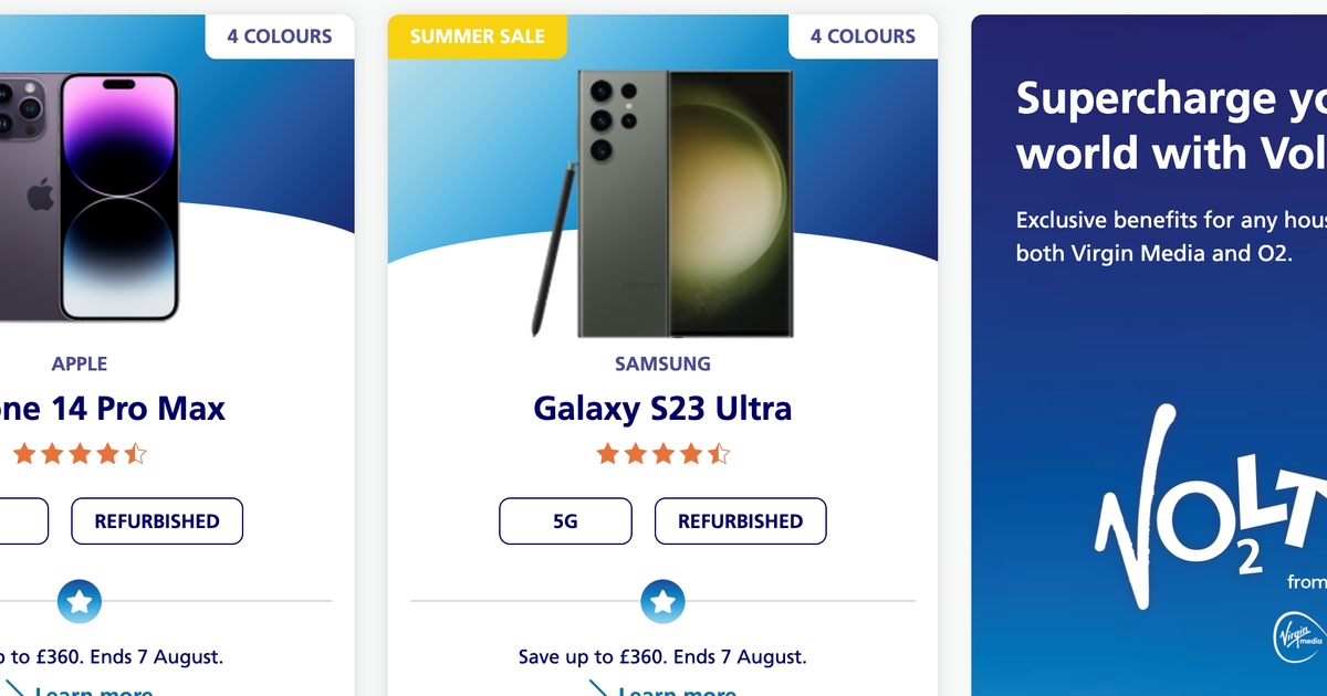 O2 offering up to £360 savings on their Like New phone contracts